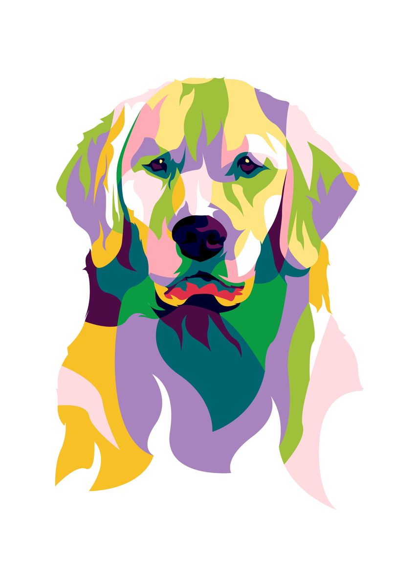 'colorful dog' Poster, picture, metal print, paint by Indra Gunawan ...