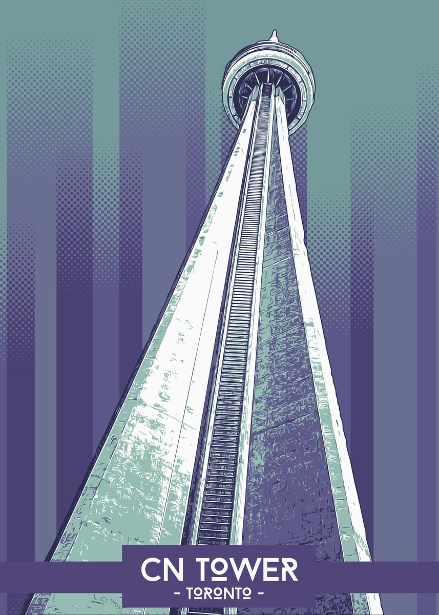 'CN Tower Poster Artwork' Poster, picture, metal print, paint by Rizky ...