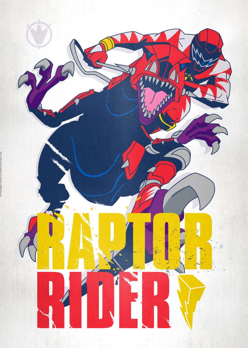 'Raptor Rider' Poster, picture, metal print, paint by Power Rangers ...