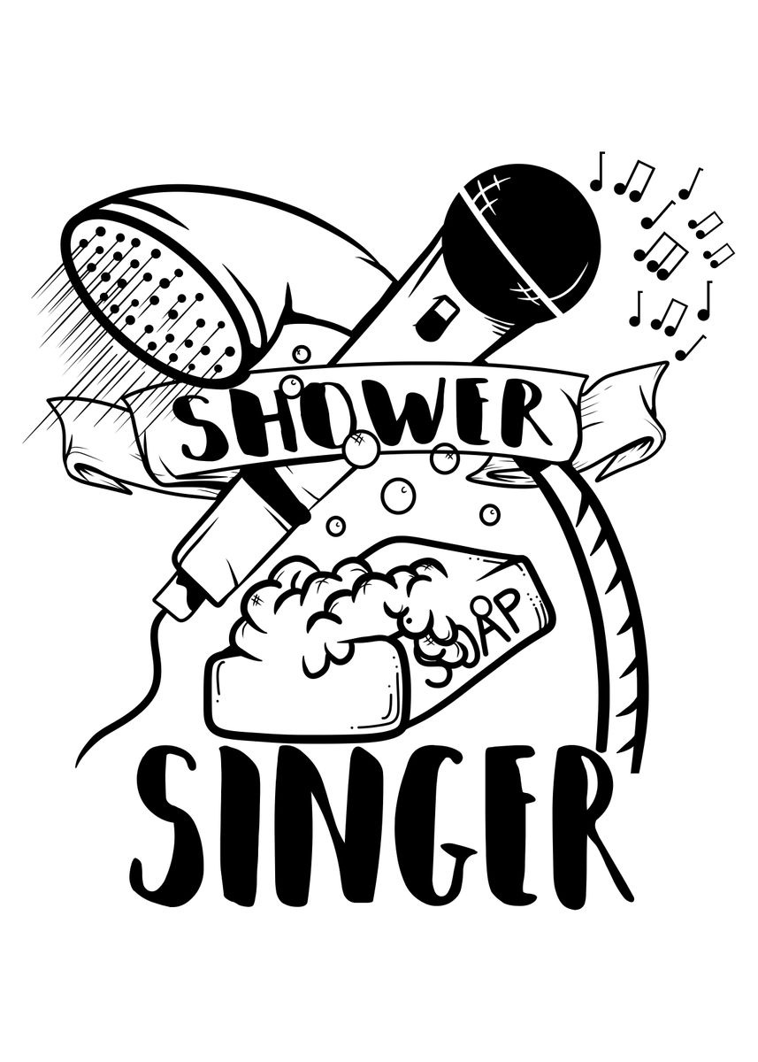 'Sing in the shower' Poster, picture, metal print, paint by mailbox ...