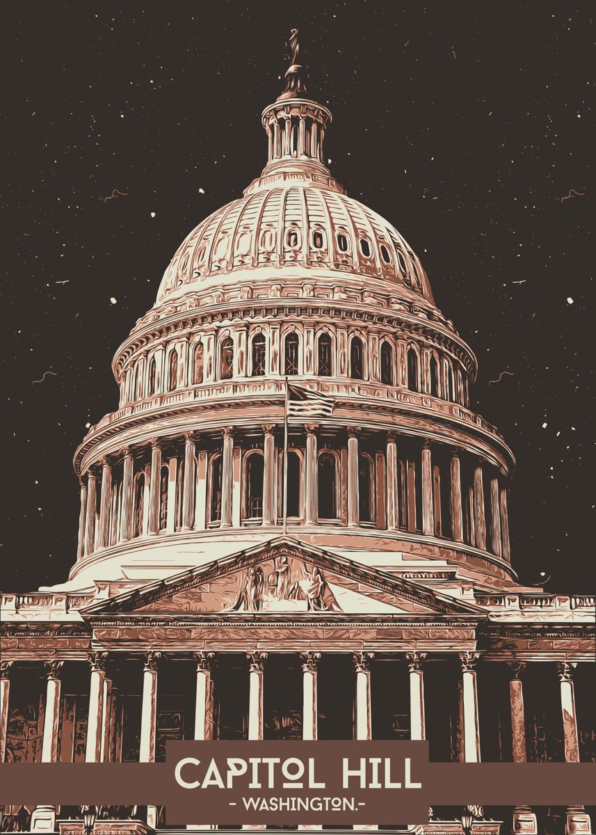 'Capitol Hill Poster Art' Poster, picture, metal print, paint by Rizky ...