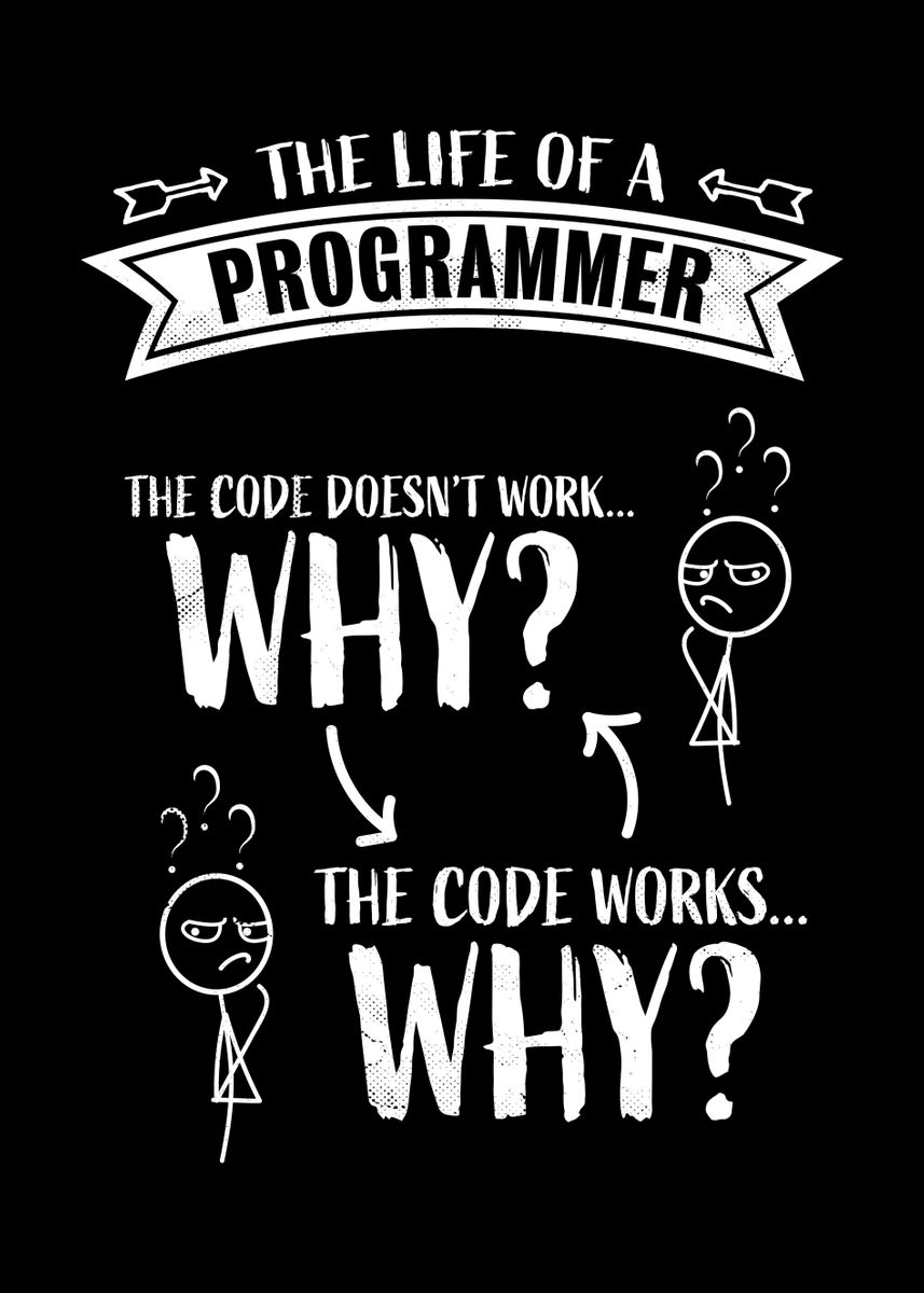 'Funny Coding Programmer' Poster, picture, metal print, paint by Phil ...