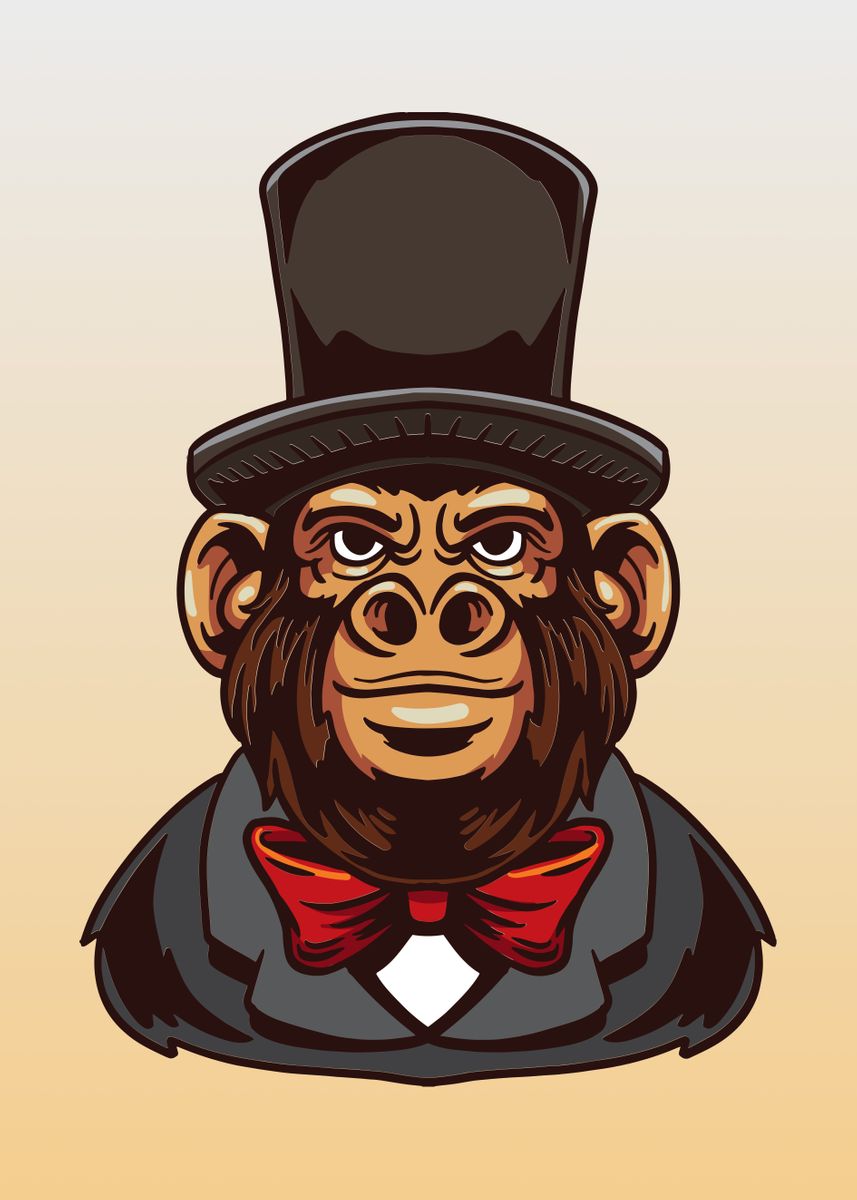 'Monkey Gentleman 2' Poster, picture, metal print, paint by Reinhard ...