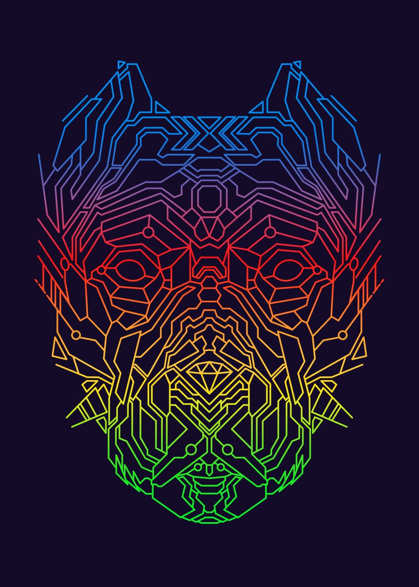 'Pitbull Geometric Drawing' Poster by wahyu affandi | Displate