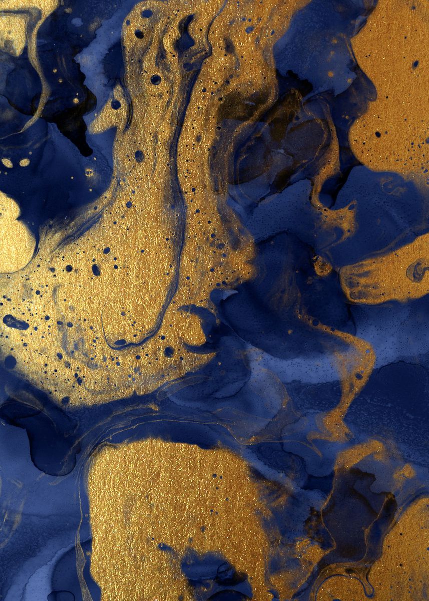 'Navy Gold 06' Poster, picture, metal print, paint by Aloke Design ...