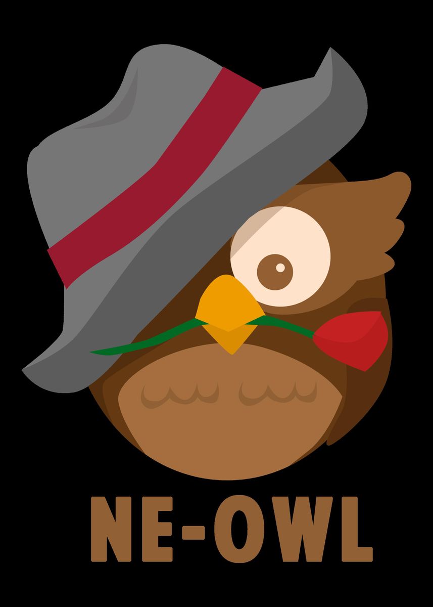 'Neowl Cute Owl Lover No' Poster, picture, metal print, paint by ...