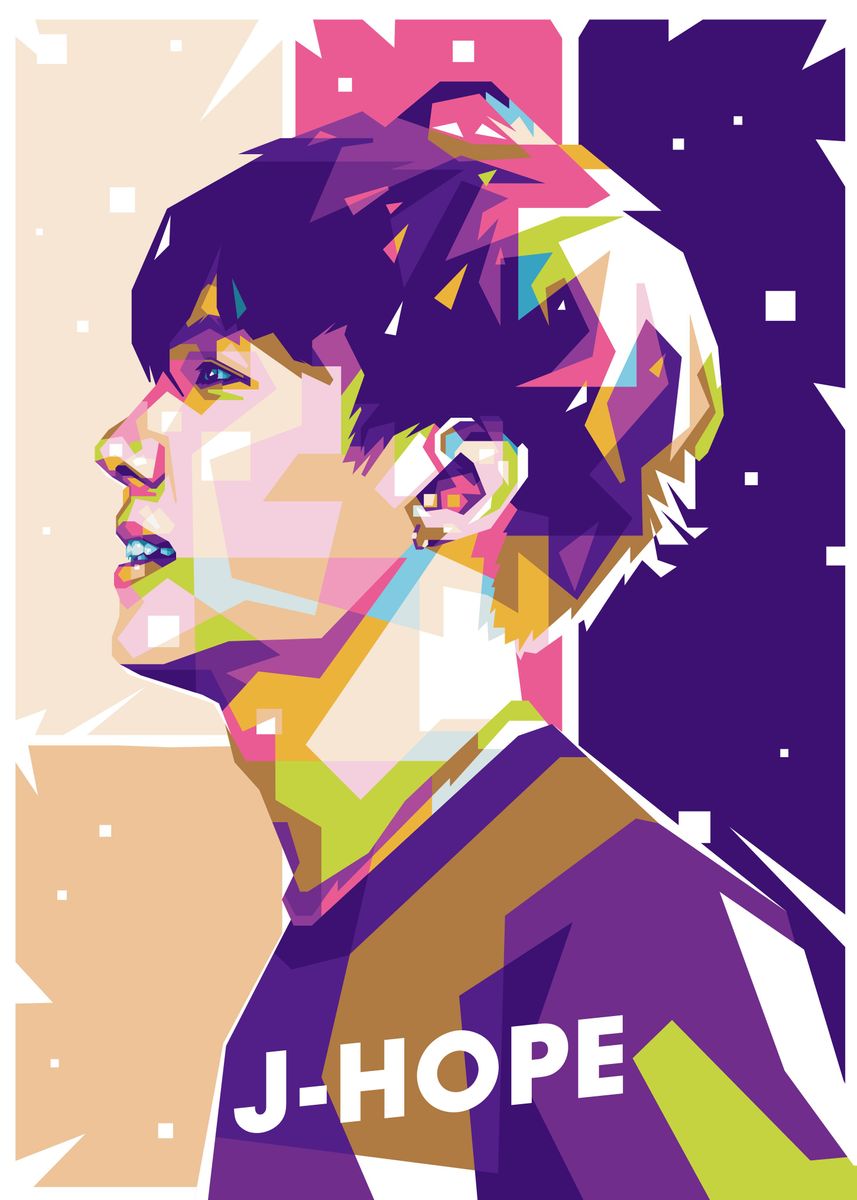 'BTS JHOPE' Poster, picture, metal print, paint by Andi Permana | Displate
