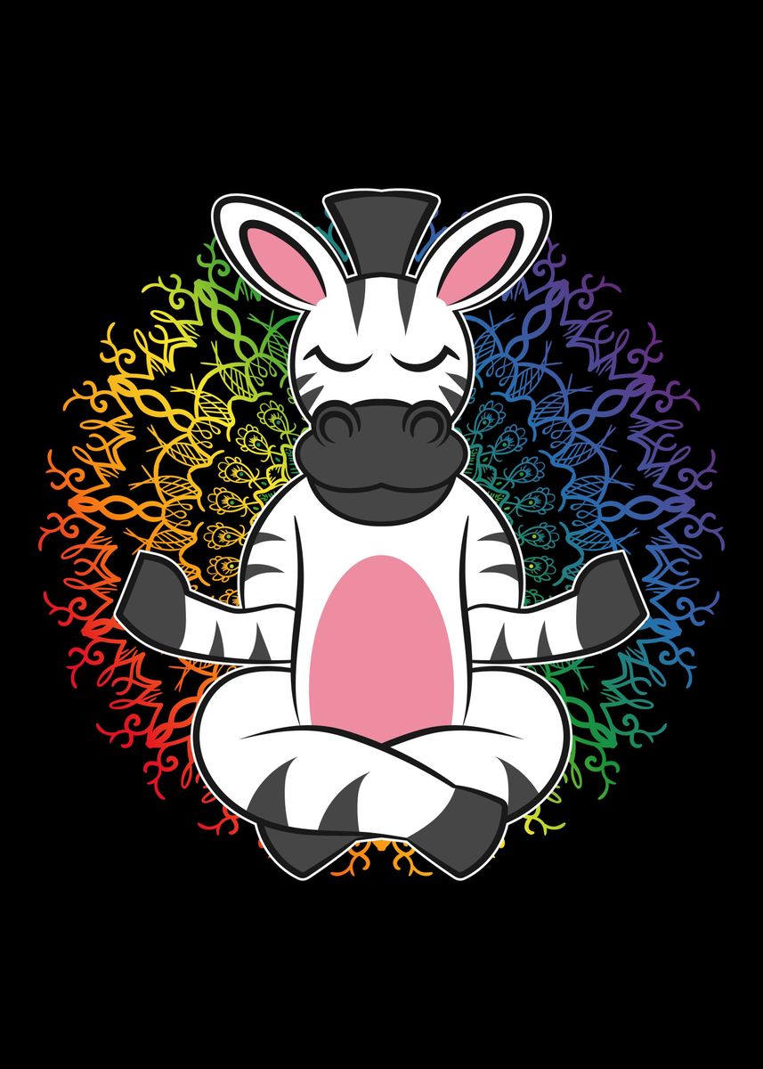 'Zebra Meditation Mandala' Poster, picture, metal print, paint by ...