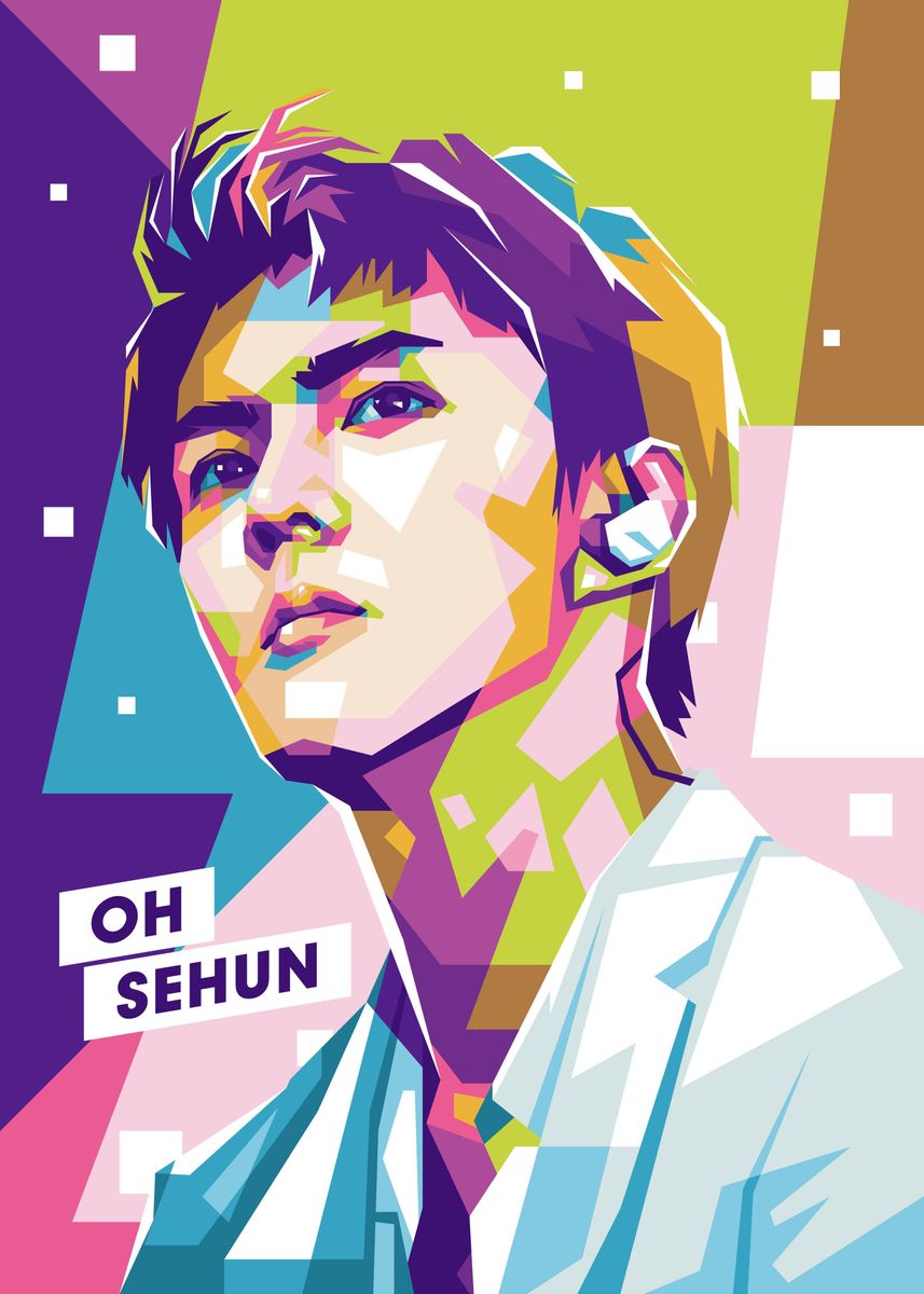 'EXO SEHUN' Poster, picture, metal print, paint by Andi Permana | Displate