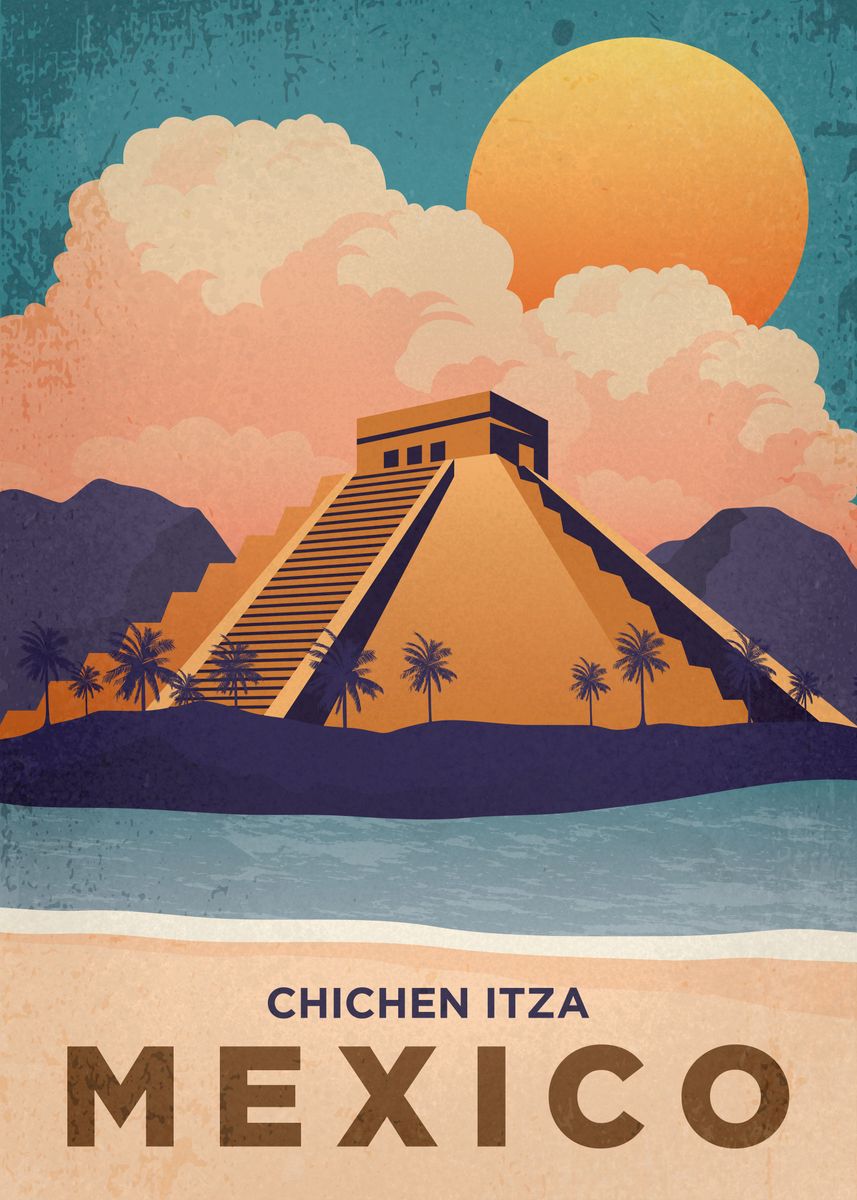 'Chichen Itza Mexico' Poster by Kunyah | Displate