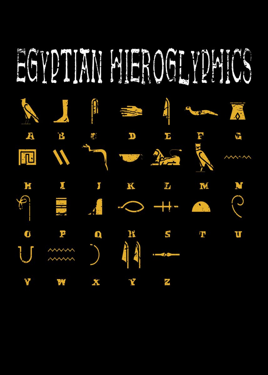 'Egyptian Hieroglyphics ABC' Poster, picture, metal print, paint by ...