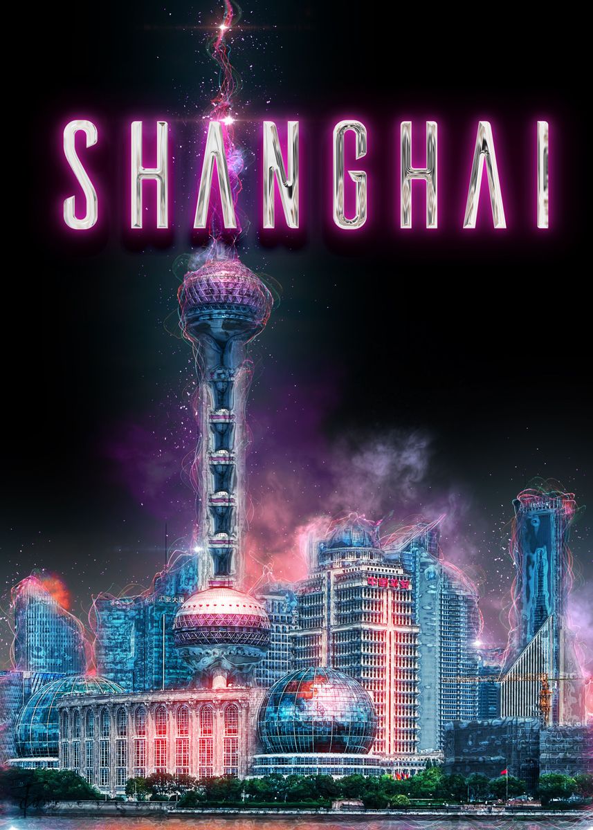 'Shanghai' Poster, picture, metal print, paint by Petra Rommelfanger ...