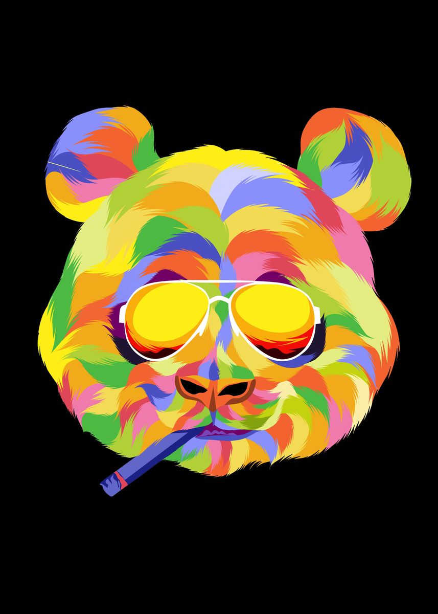 'Panda' Poster, picture, metal print, paint by Faa Ness | Displate
