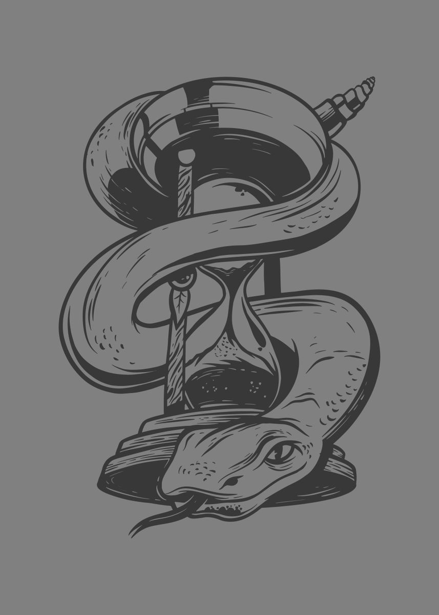 'HOURGLASS SNAKE' Poster, picture, metal print, paint by ...
