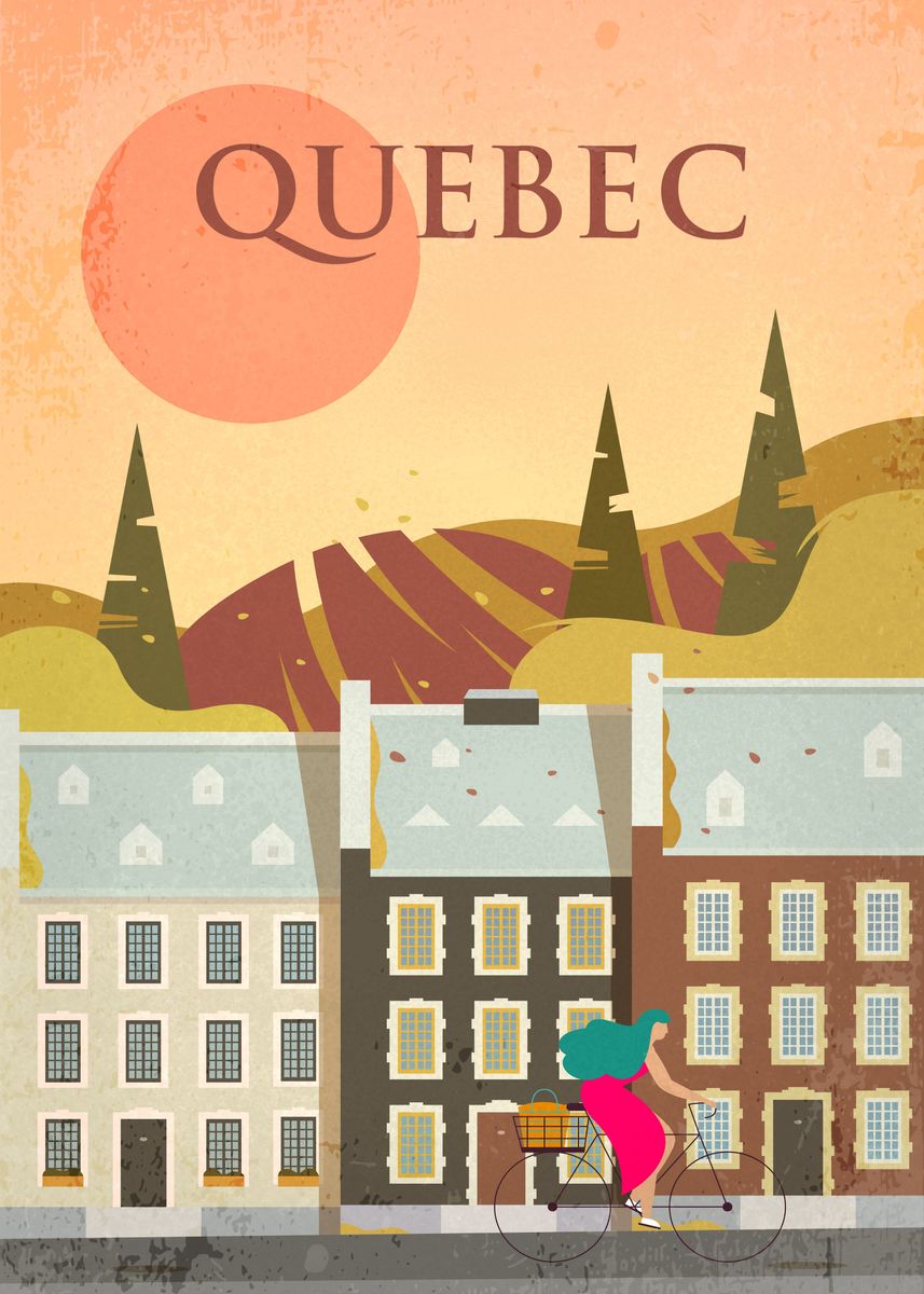 'Quebec Vintage Poster' Poster, picture, metal print, paint by Kunyah ...