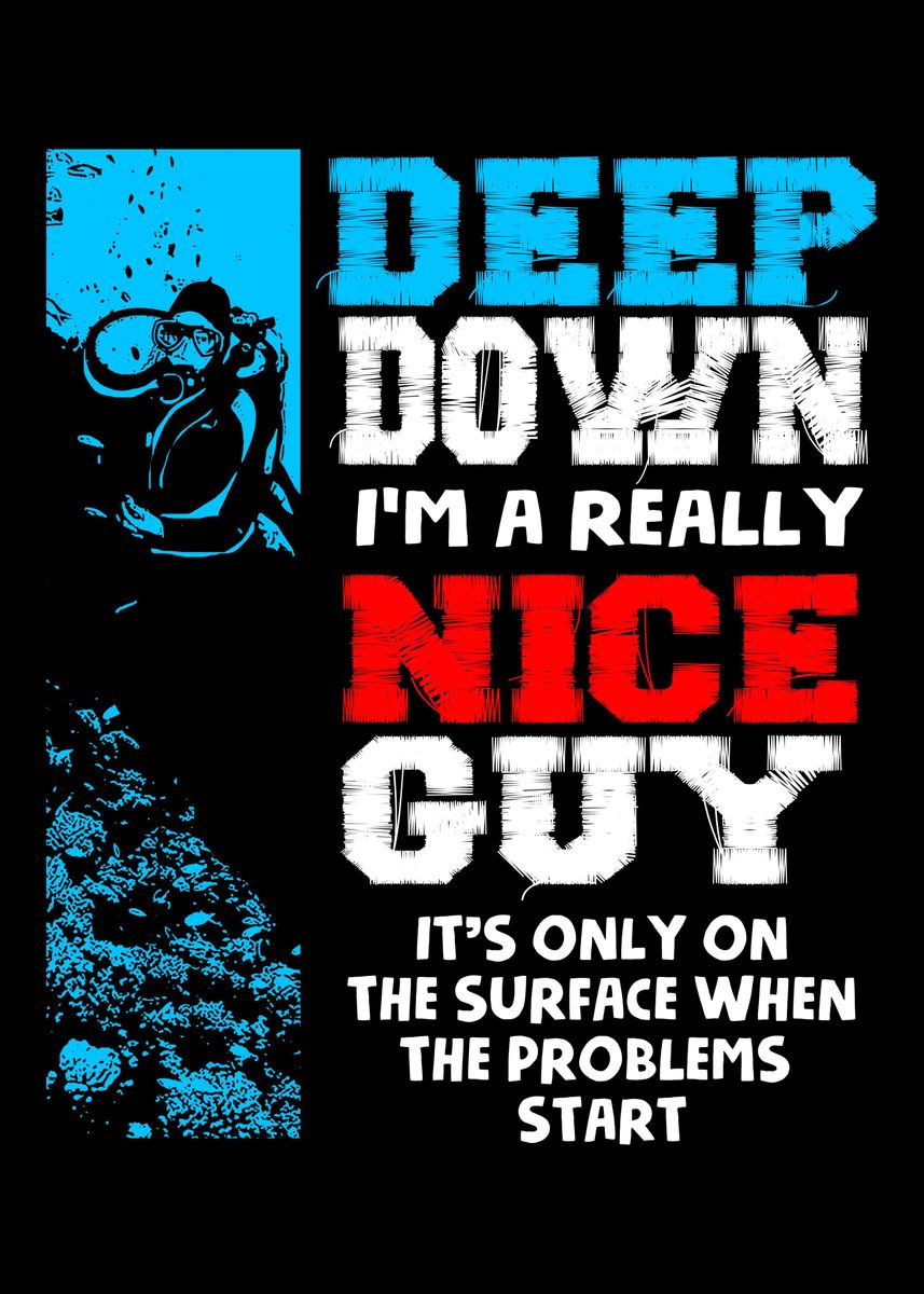 'Scuba Diving Deep Water' Poster by FunnyGifts | Displate