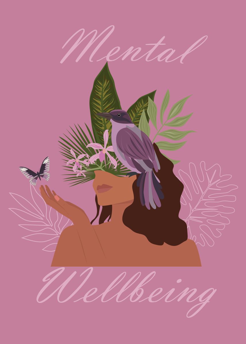 'Mental Wellbeing' Poster, picture, metal print, paint by StonerPlates ...