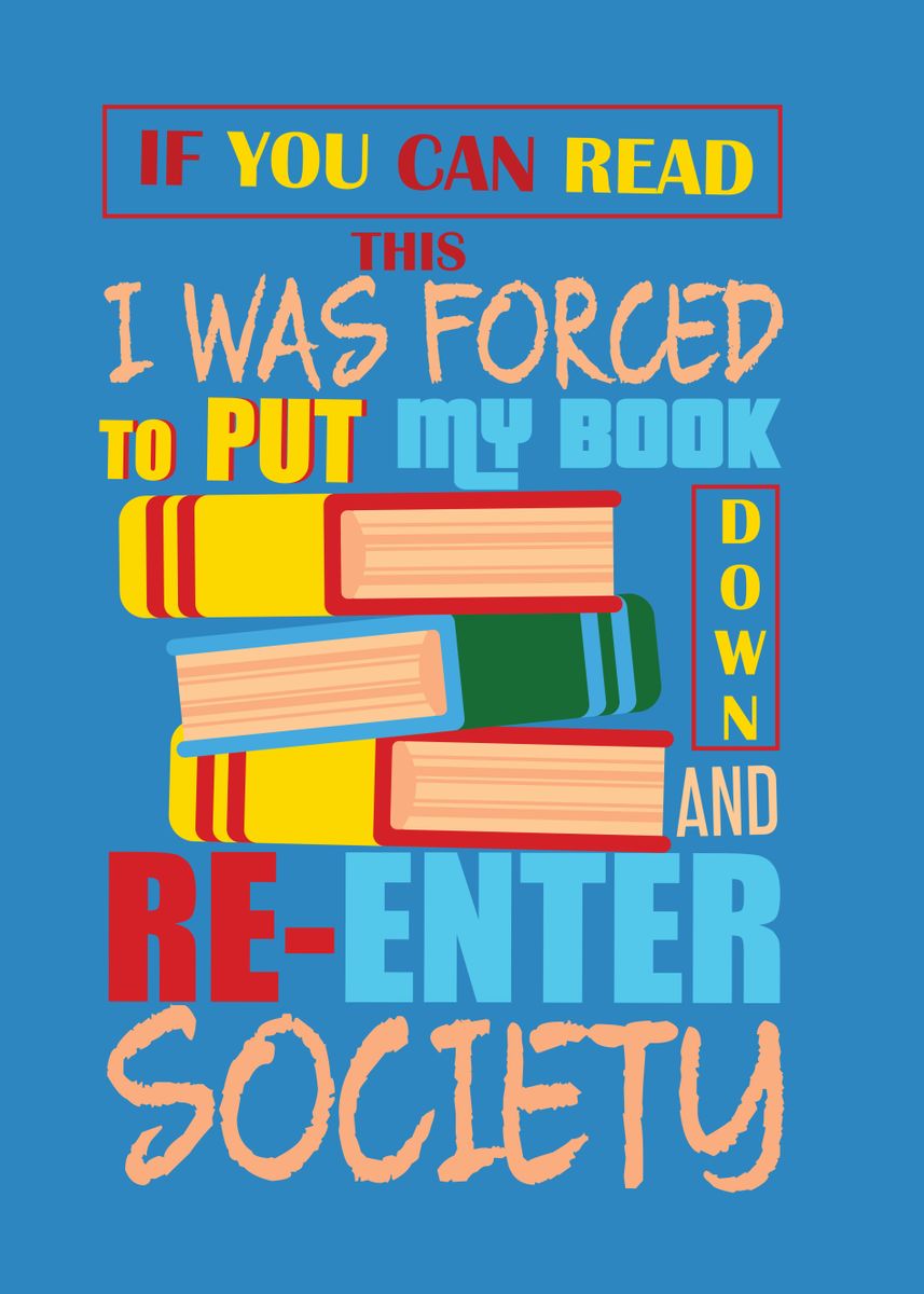 'Book Real Life Funny' Poster, picture, metal print, paint by Martin ...