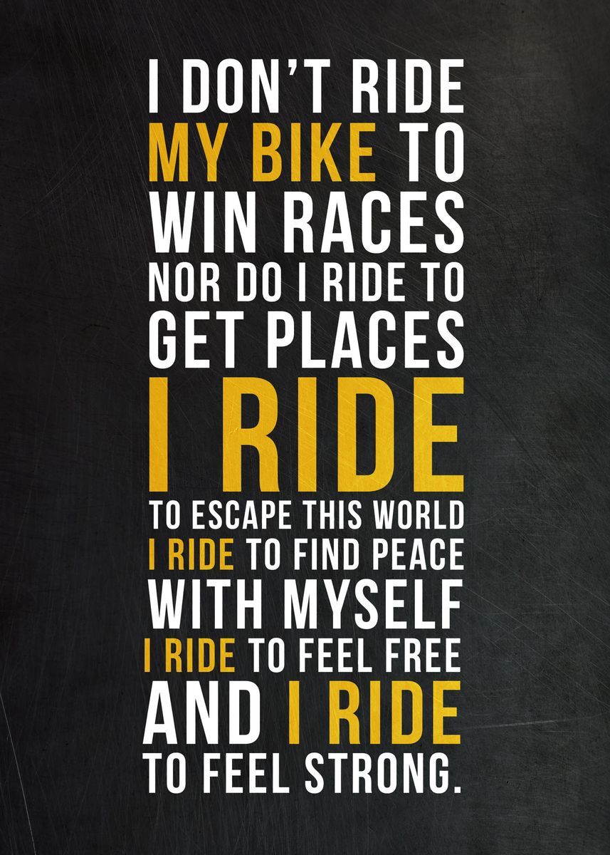 'Cycling Motivation' Poster, picture, metal print, paint by PosterWorld ...