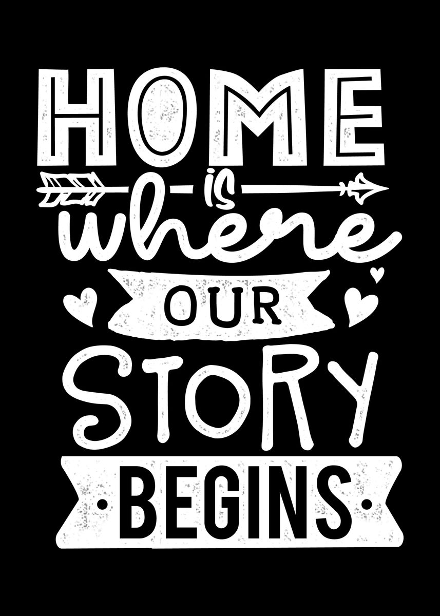 'Our story begins' Poster, picture, metal print, paint by Juliana RW ...
