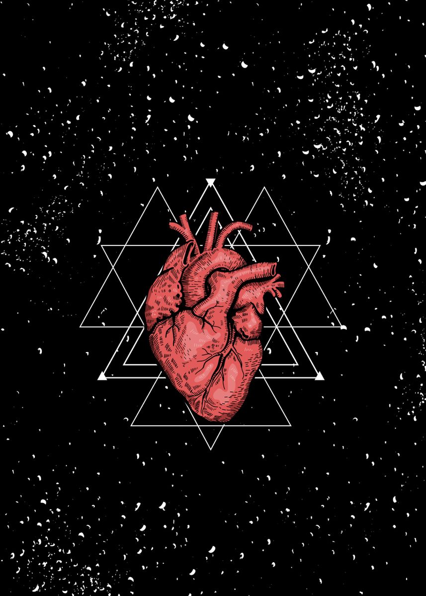 'Occult Realistic Heart' Poster, picture, metal print, paint by ...