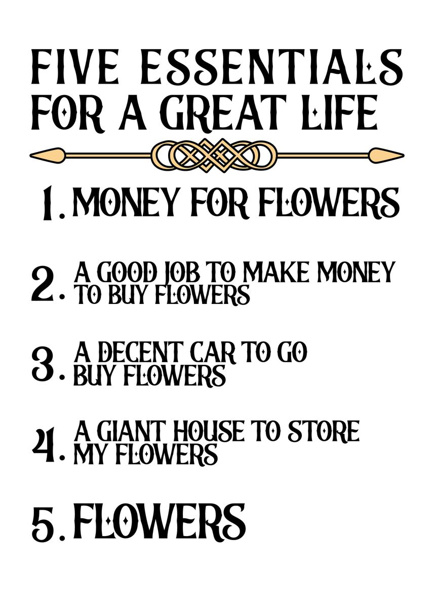 'Five Essentials For A' Poster by schmidde | Displate