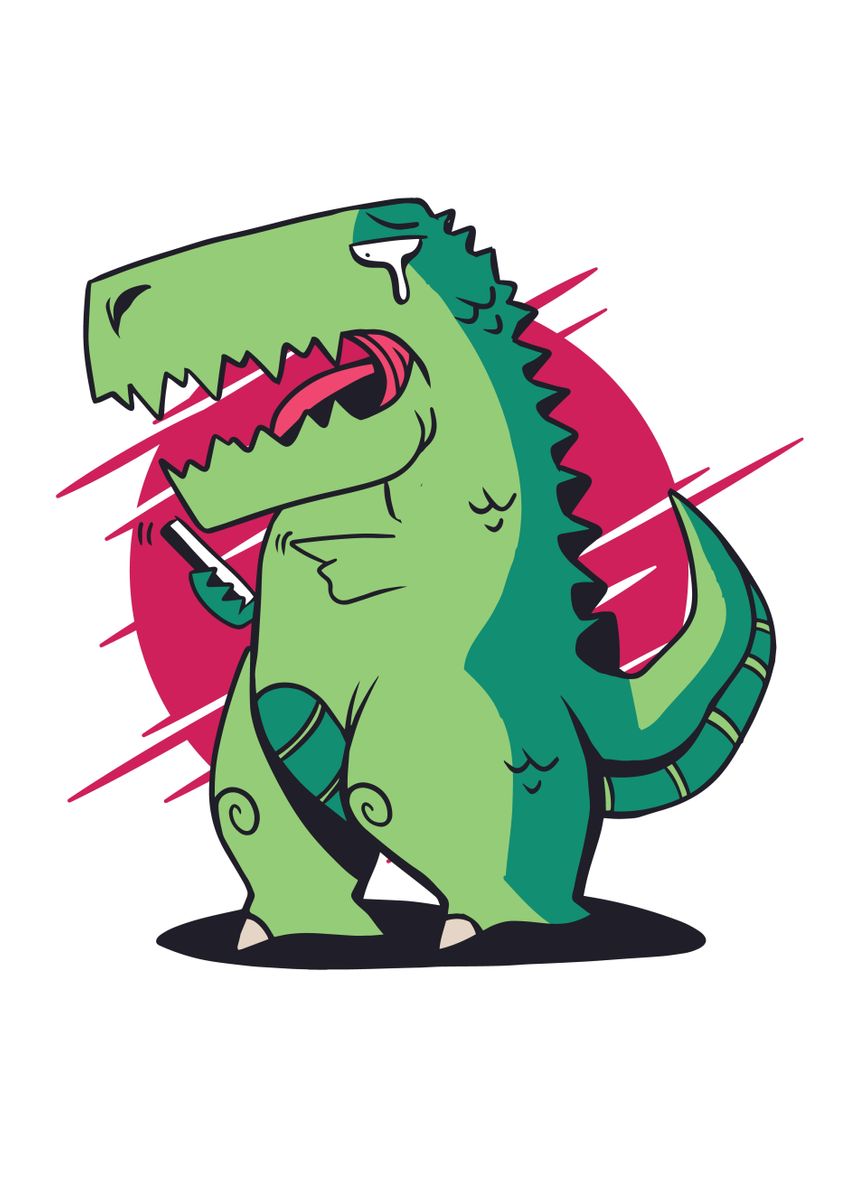 'The Struggle is Real TRex' Poster, picture, metal print, paint by ...