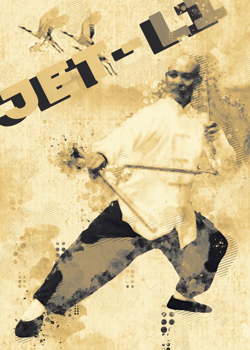 'jet li' Poster, picture, metal print, paint by jaka juki | Displate