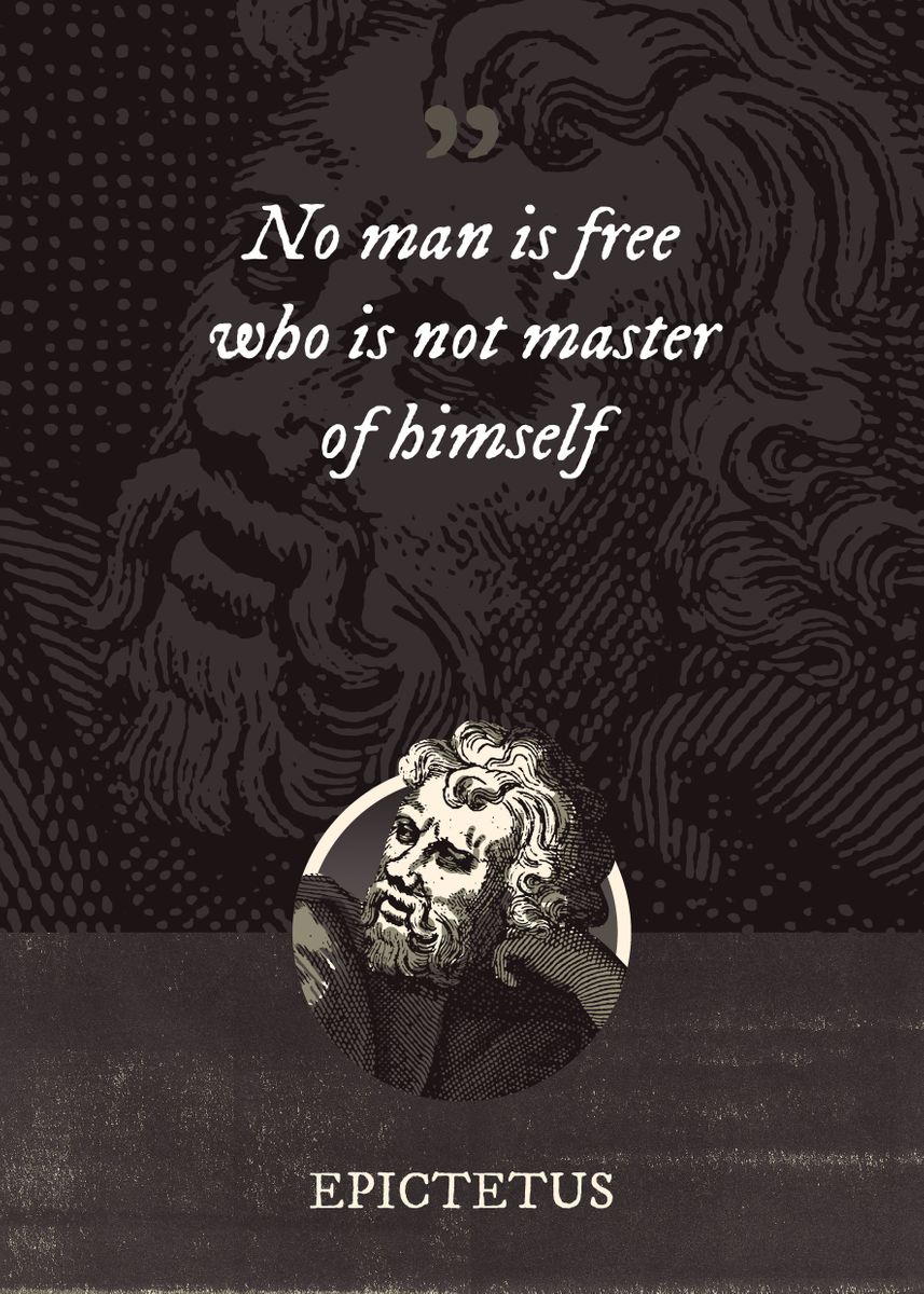 'No man is free who is not ' Poster, picture, metal print, paint by ...