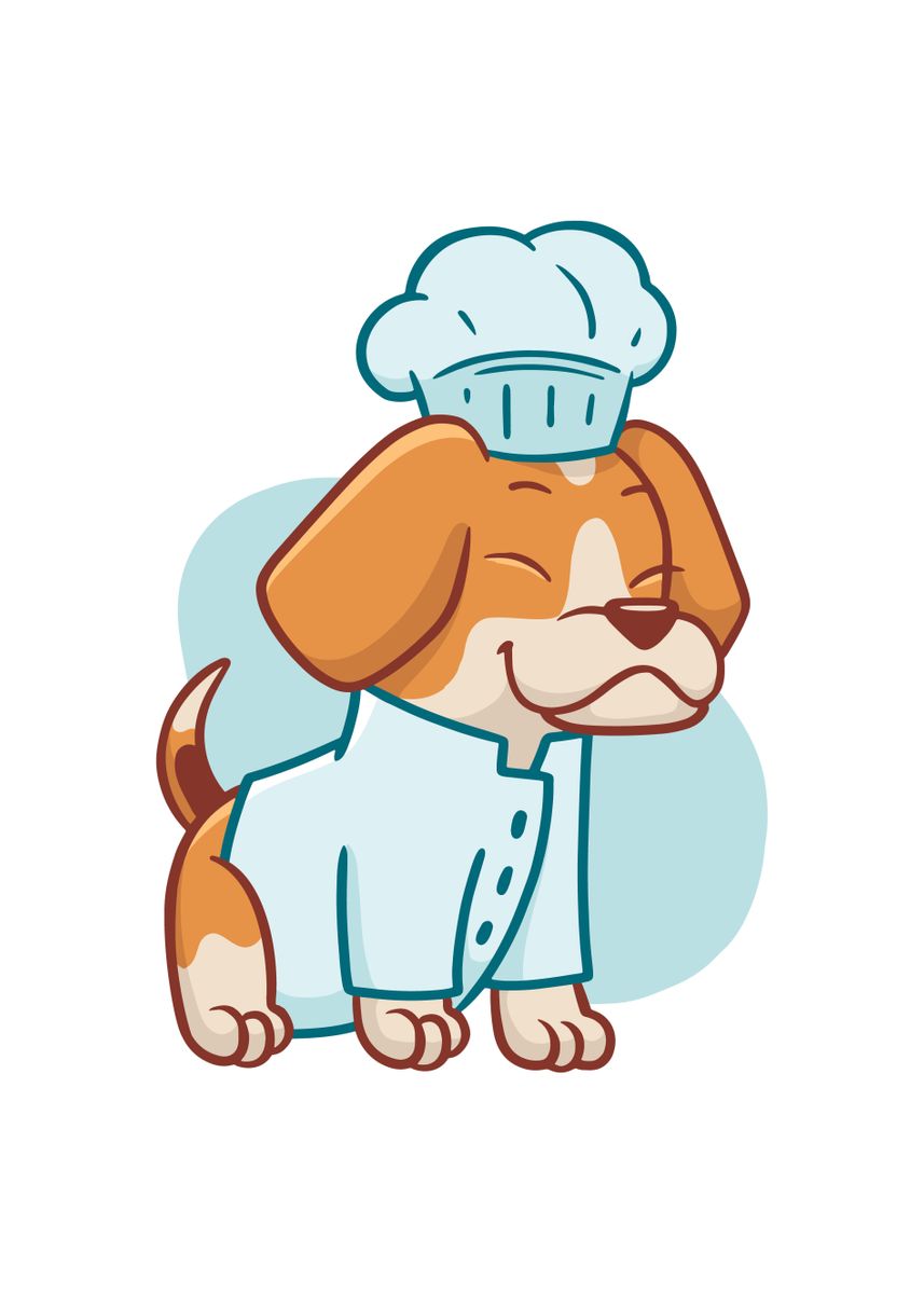 'CHEF BEAGLE' Poster, picture, metal print, paint by thetshirtshop2020 ...