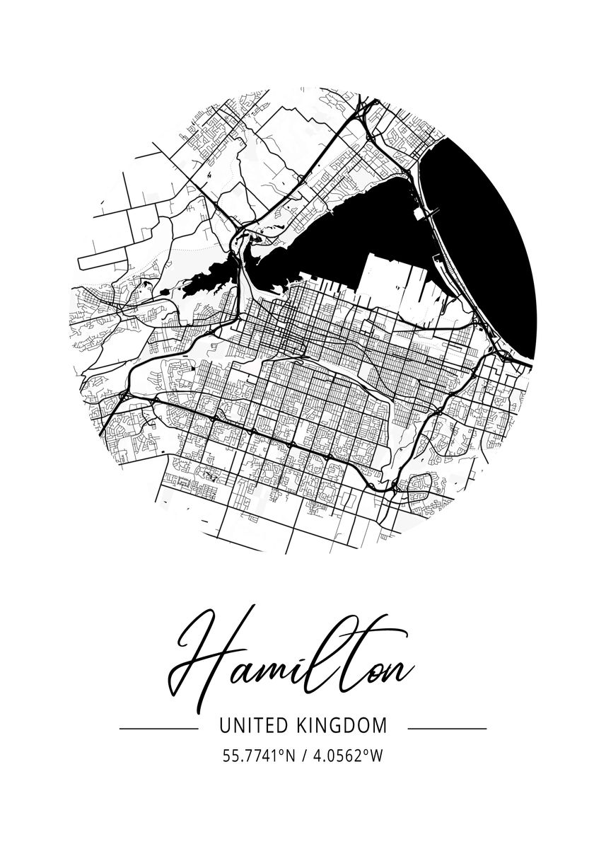 'Hamilton Area City Map' Poster by Tien Stencil | Displate