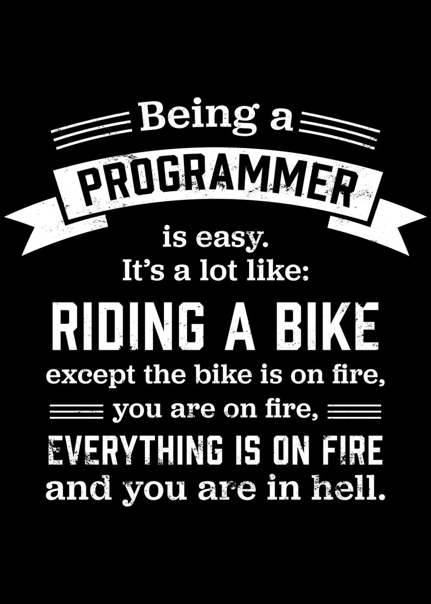 'Being a Programmer Funny' Poster, picture, metal print, paint by Phil ...