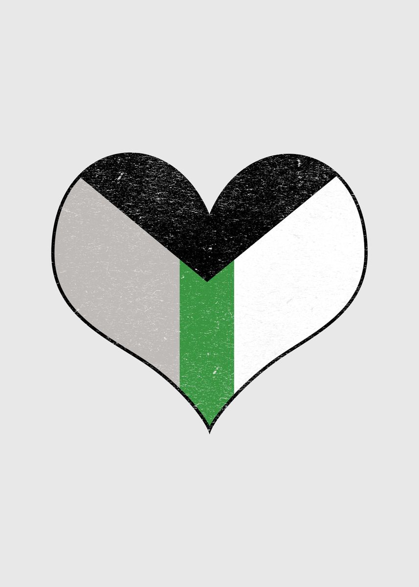 'Heart Demiromantic Pride' Poster, picture, metal print, paint by ...