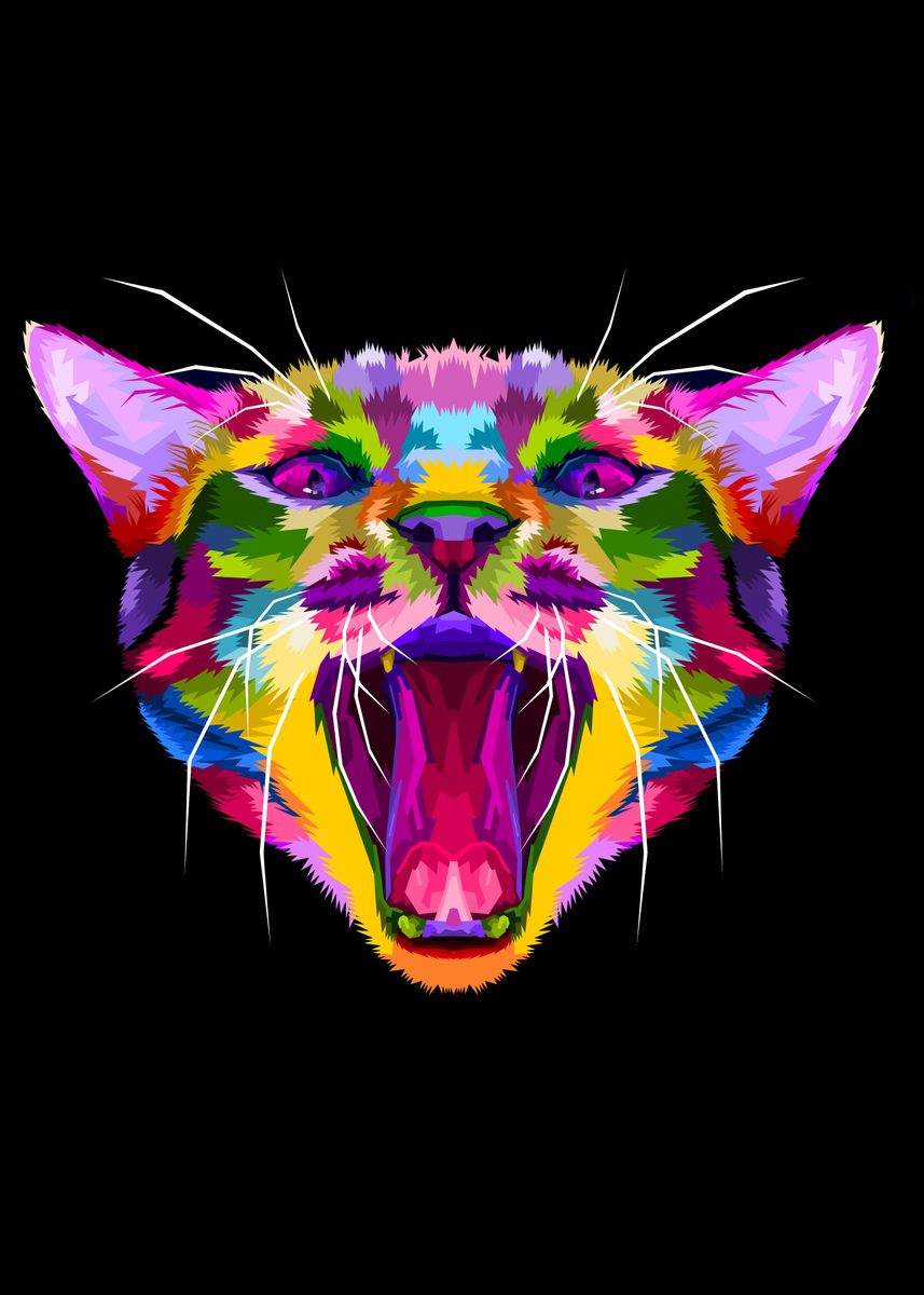 'Cat Wpap' Poster by The Matrix | Displate