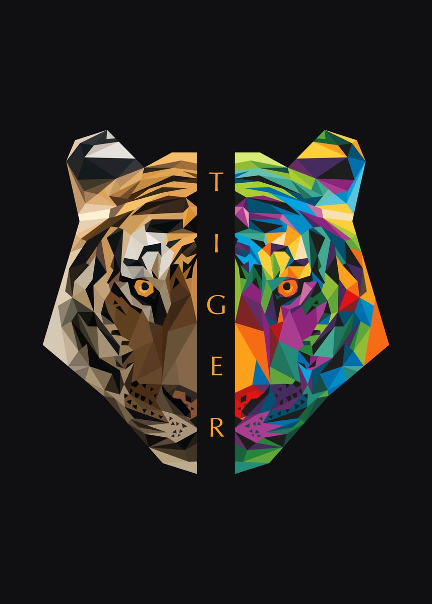 'Tiger' Poster, picture, metal print, paint by Yanz Studio | Displate