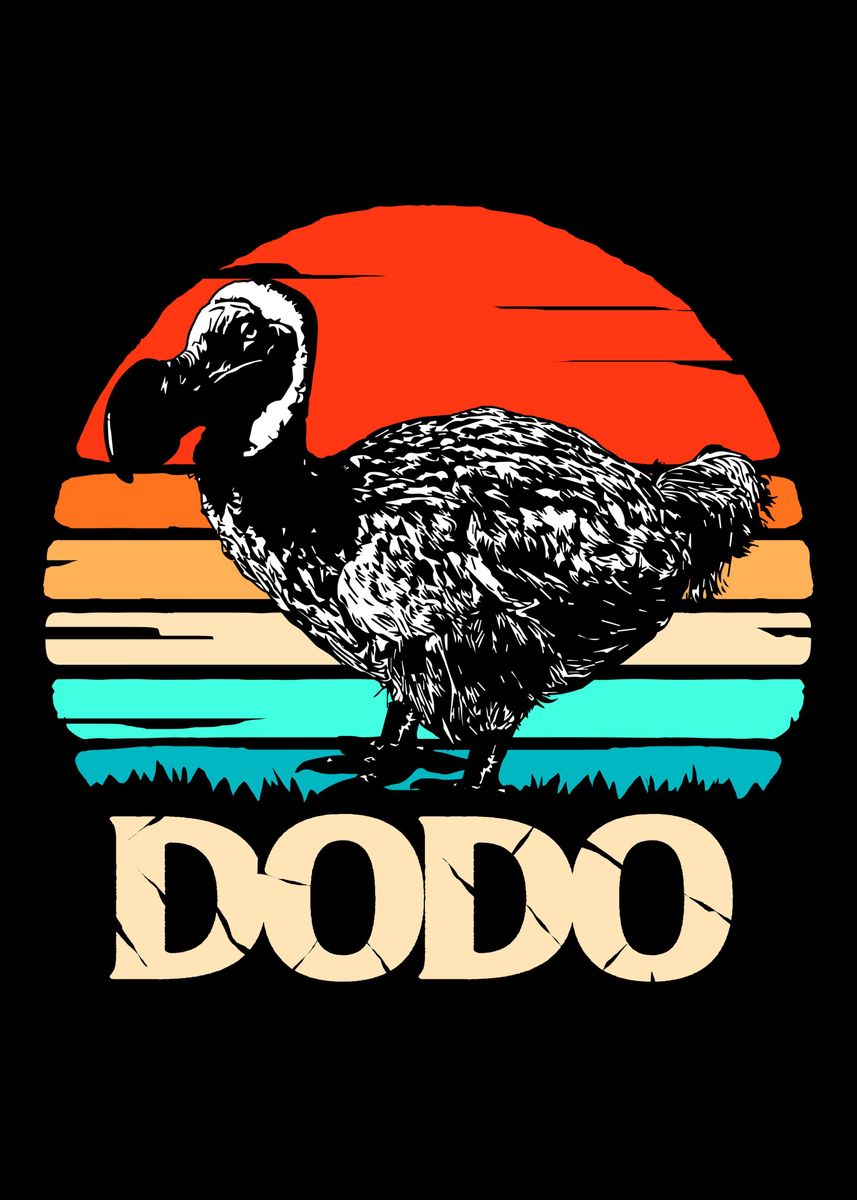 'Dodo Retro Bird' Poster, picture, metal print, paint by FunnyGifts ...