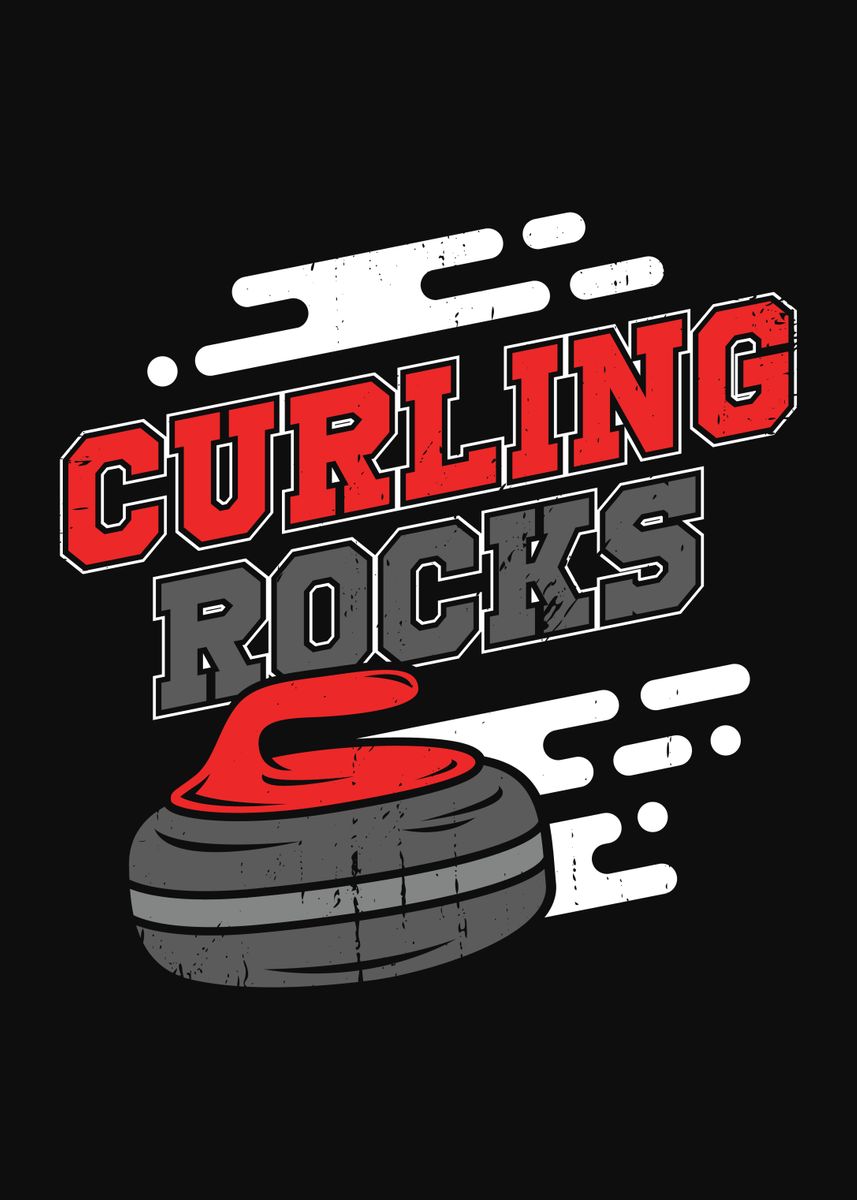 'Curling Rocks Design' Poster, picture, metal print, paint by Marcel ...