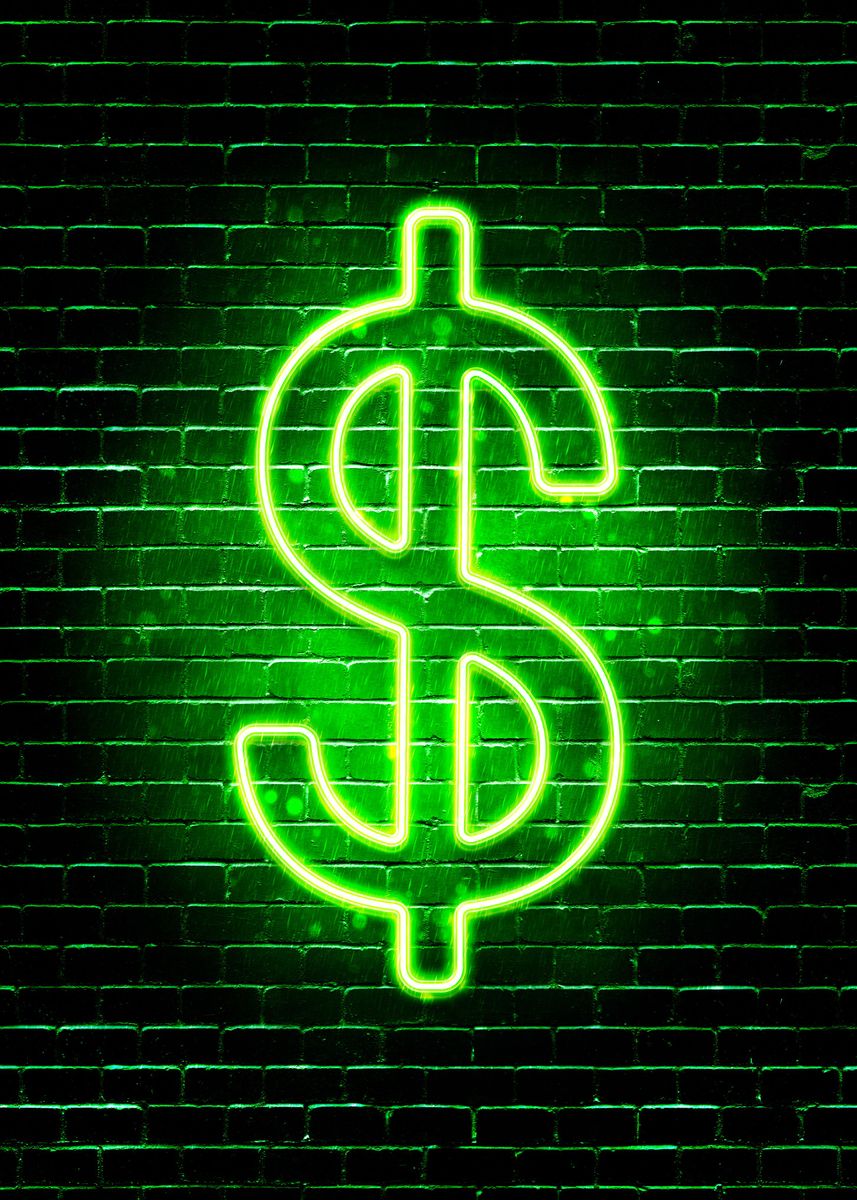 'Money Symbol' Poster, picture, metal print, paint by Bly | Displate