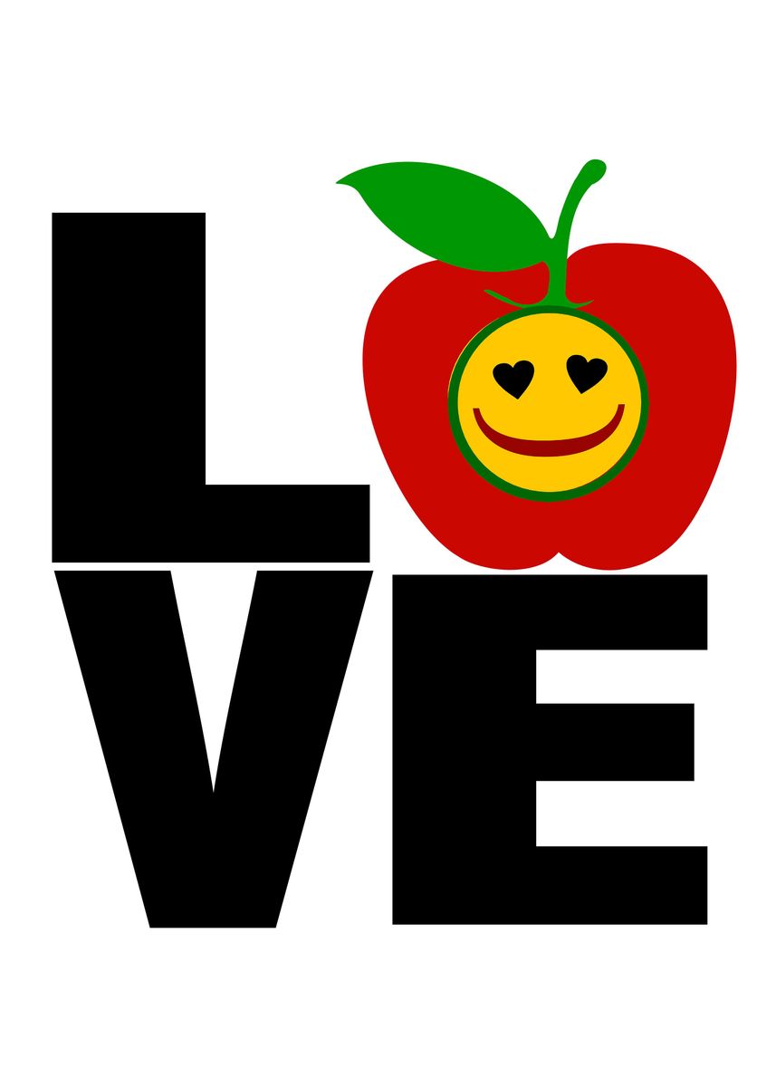 'Love Apple Happy Apple' Poster by Sarang S | Displate