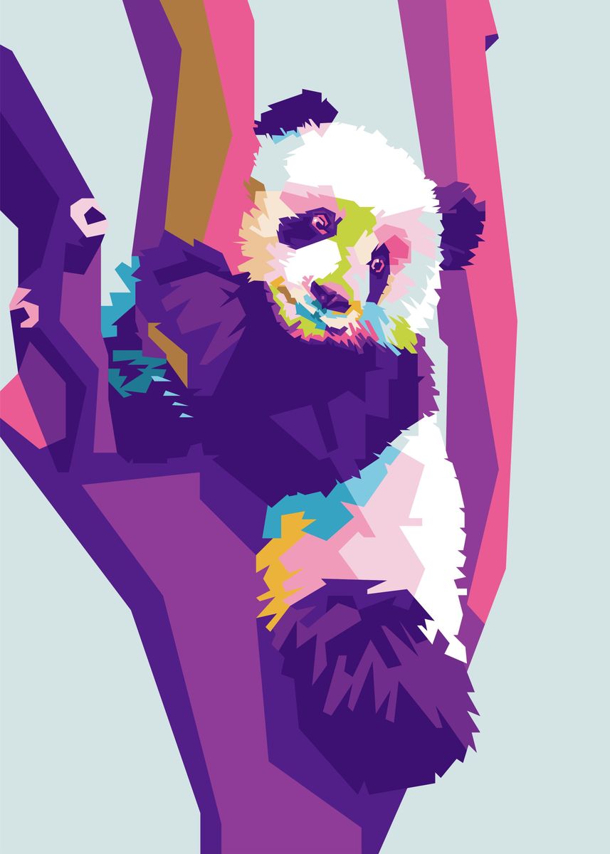 'Panda' Poster, picture, metal print, paint by Wajimaaa | Displate