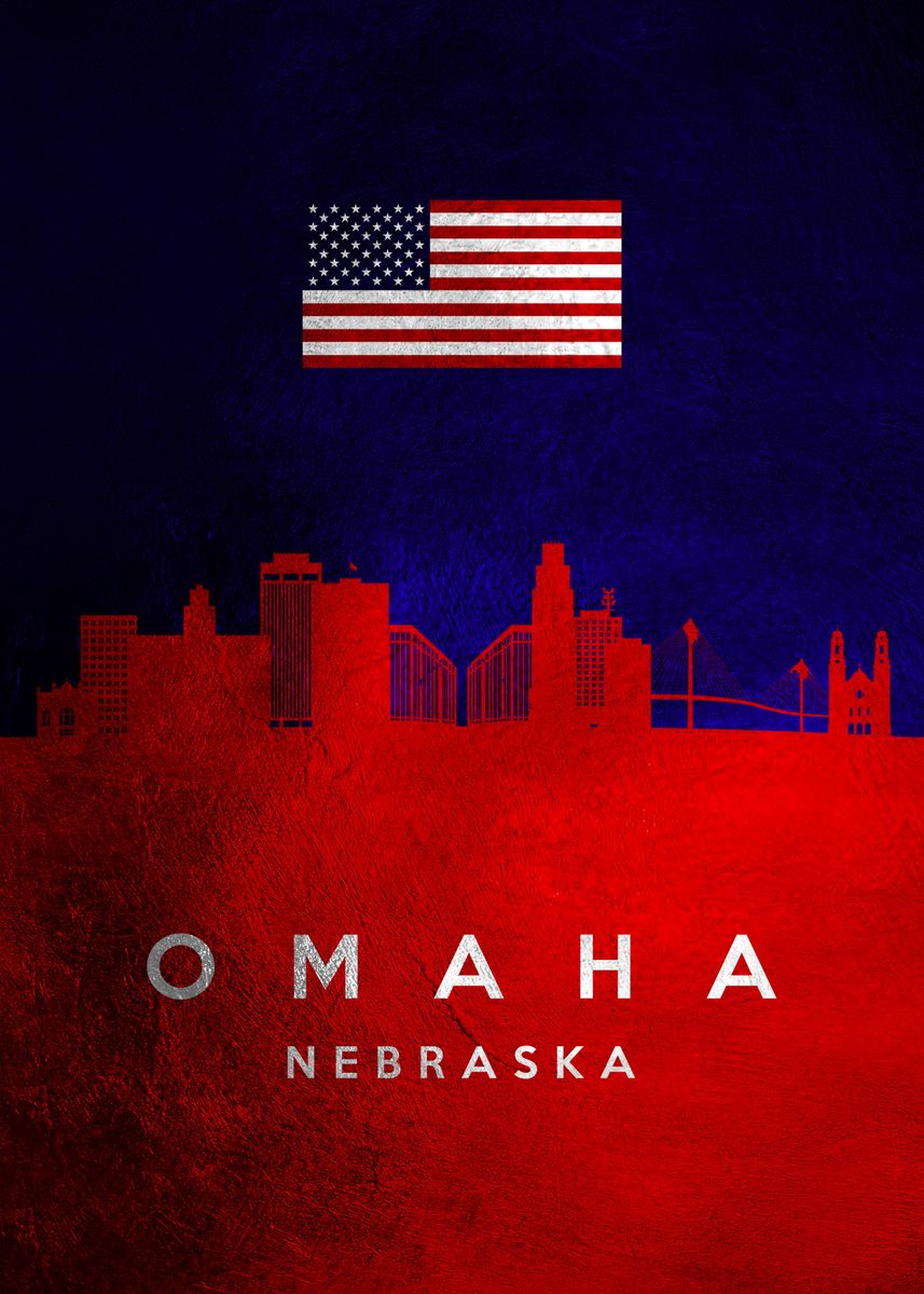 'Omaha Nebraska Skyline' Poster by ABConcepts | Displate