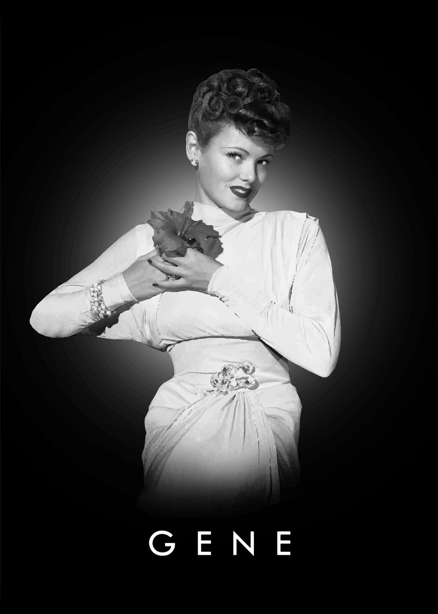 'Gene Tierney' Poster, picture, metal print, paint by Bo Kev | Displate