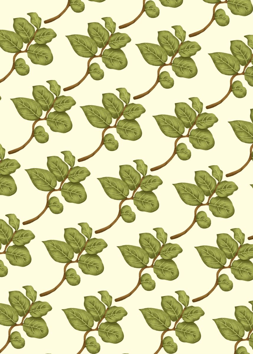 'Salal Leaf' Poster, picture, metal print, paint by Wayan Studio | Displate