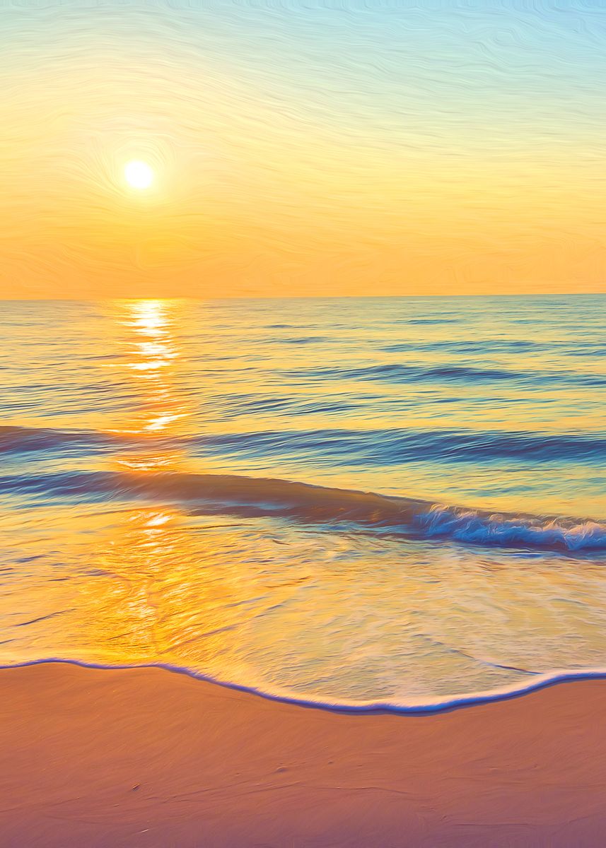 'Blissful Paradise Beach' Poster by 84PixelDesign | Displate