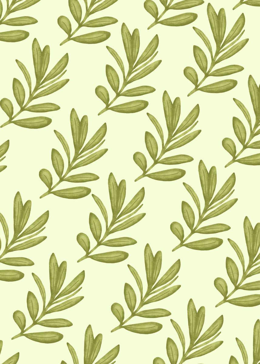 'Olive Leaf' Poster, picture, metal print, paint by Wayan Studio | Displate
