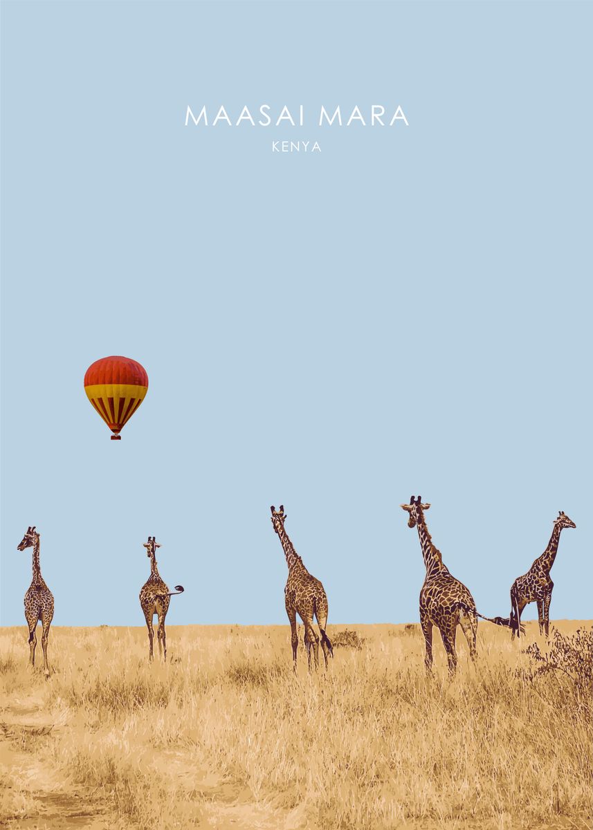 'Maasai Mara Kenya Artwork' Poster, picture, metal print, paint by Alo ...