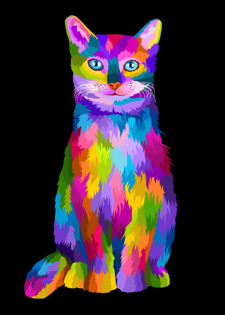 'Wpap Cat' Poster, picture, metal print, paint by Chainsaw Witcher ...