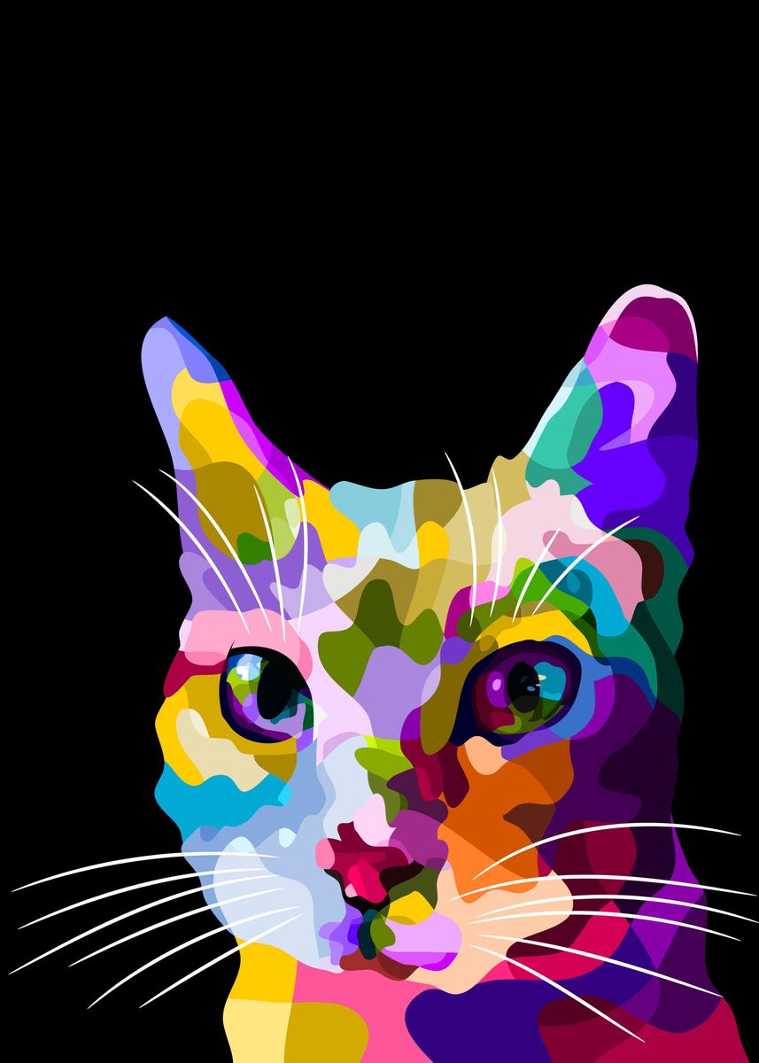 'Wpap Cat' Poster, picture, metal print, paint by Chainsaw Witcher ...