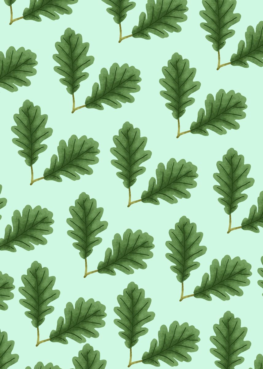'Oak Leave' Poster, picture, metal print, paint by Wayan Studio | Displate