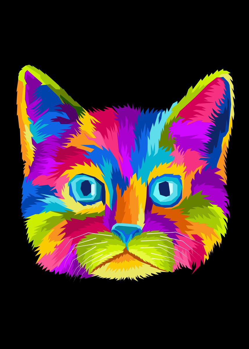 'Wpap Cat' Poster, picture, metal print, paint by Chainsaw Witcher ...